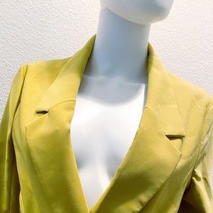 New York & Company | Jackets & Coats | Chartreuse Blazer With Ruched ...